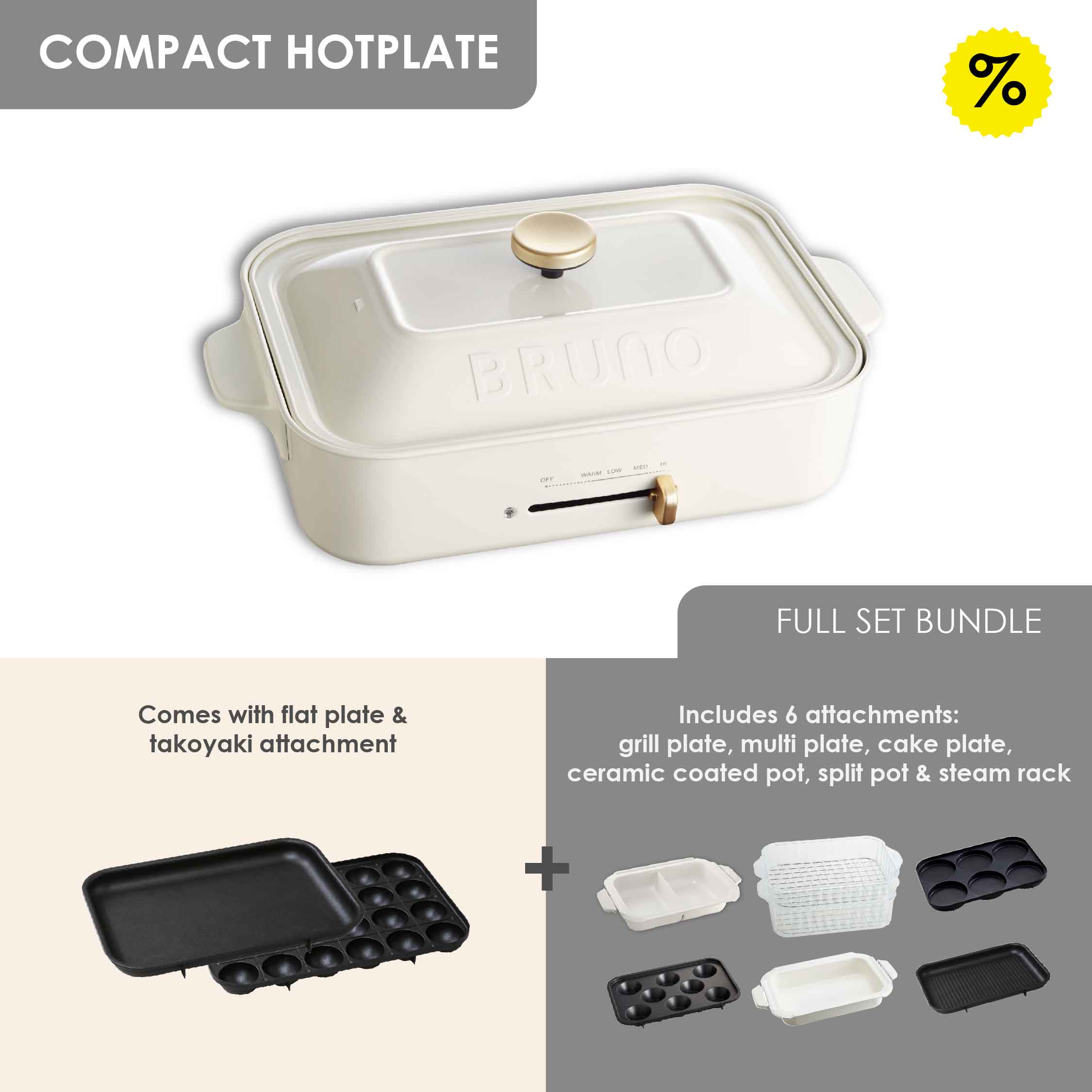 [Complete Set] Bruno Compact Hotplate Bundle – Converge
